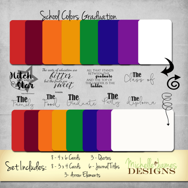 School Colors Graduation Kit - Michelle James Designs