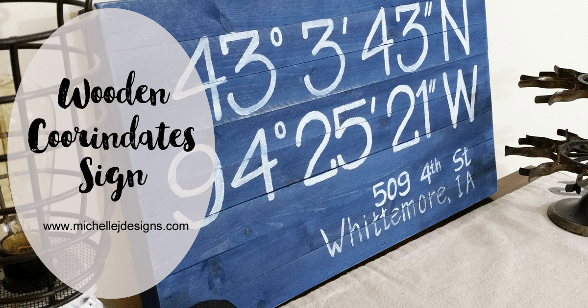 I created this coordinates sign for my friend to give as a gift!