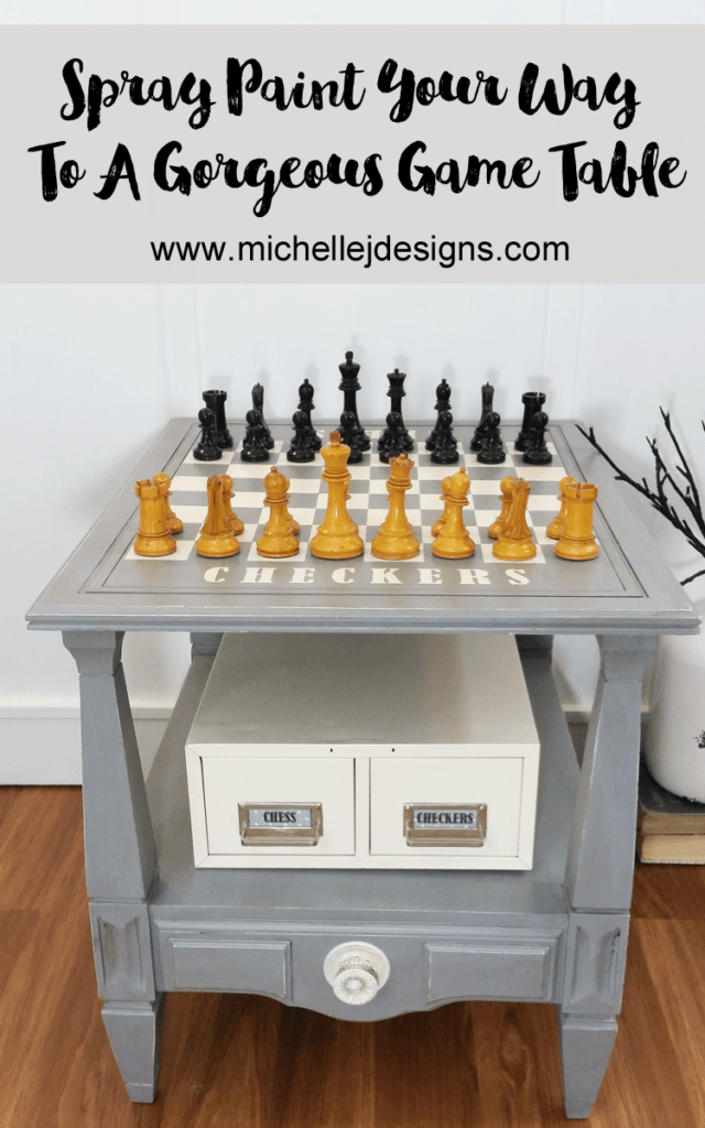 Spray paint your way to a gorgeous game table and storage for game pieces.