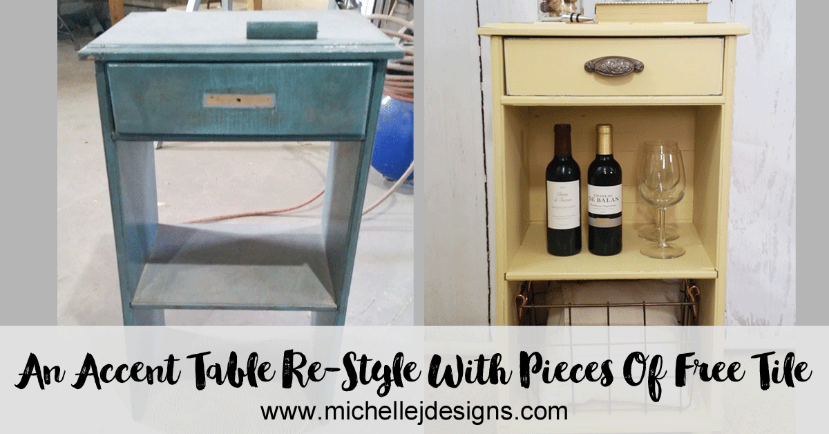 A Beautiful Accent Table Re-Style Using Pieces of Free Tile