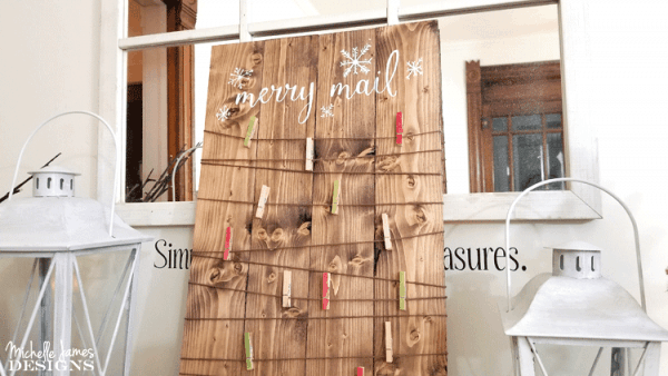 A Handmade Rustic Christmas Card Holder To Keep You Organized!