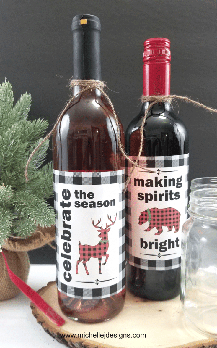 Holiday Wine Labels - Michelle James Designs