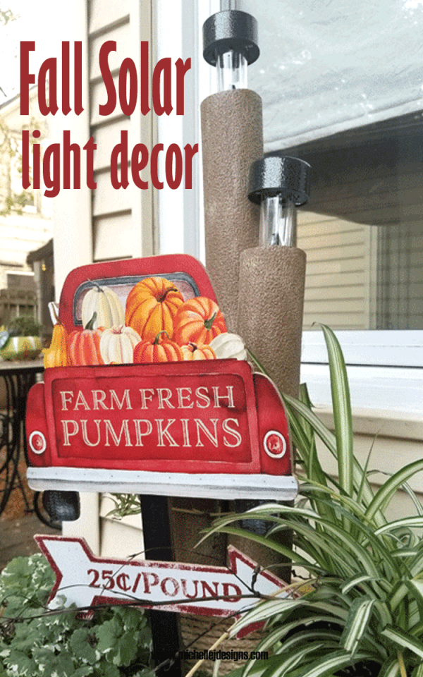 DIY Fall Solar Light Decor - Michelle James Designs