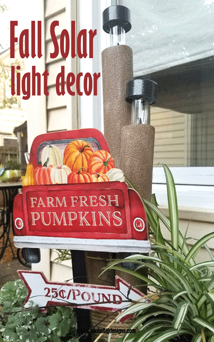 DIY Fall Solar Light Decor - Michelle James Designs
