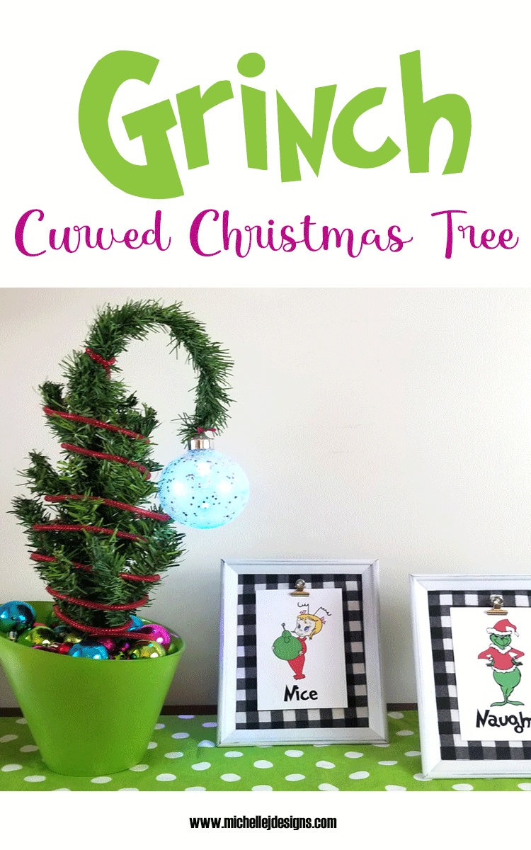 Tabletop Grinch Curved Tree - Michelle James Designs