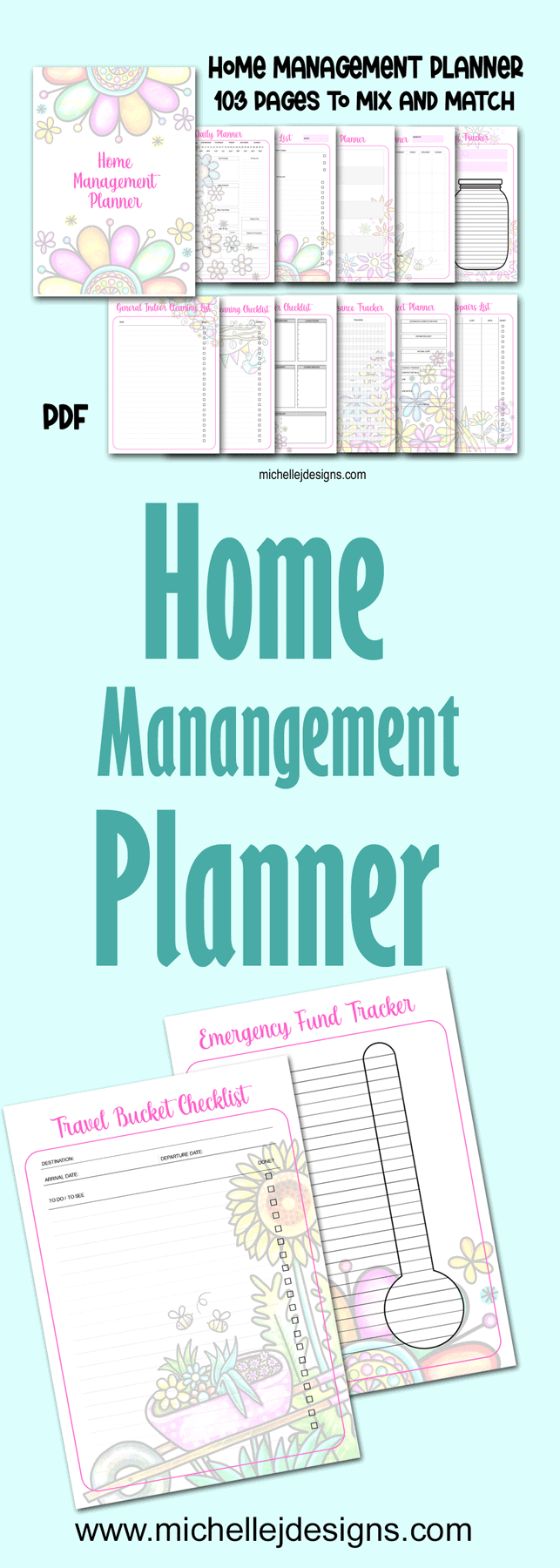 Printable Home Management Binder - Michelle James Designs