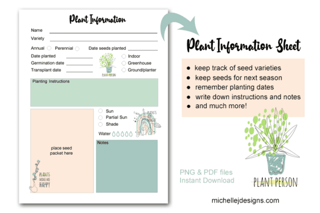 17 Beautiful Gardening Printables, Helpful Charts and Guides