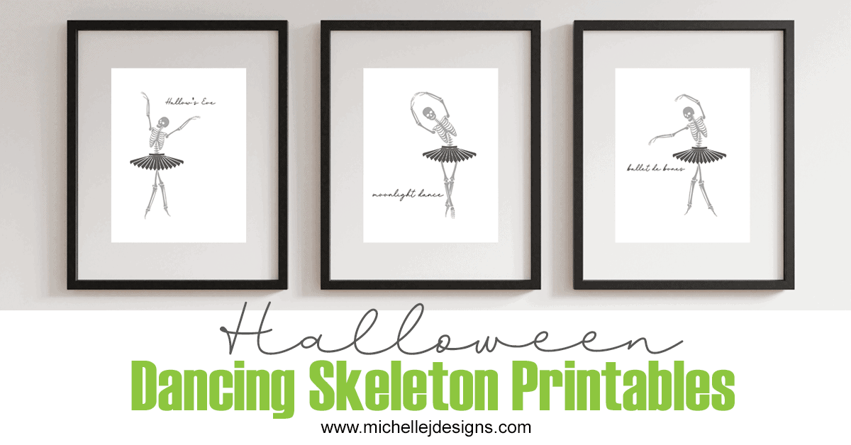 Halloween Dancing Skeleton Printable - Michelle James Designs