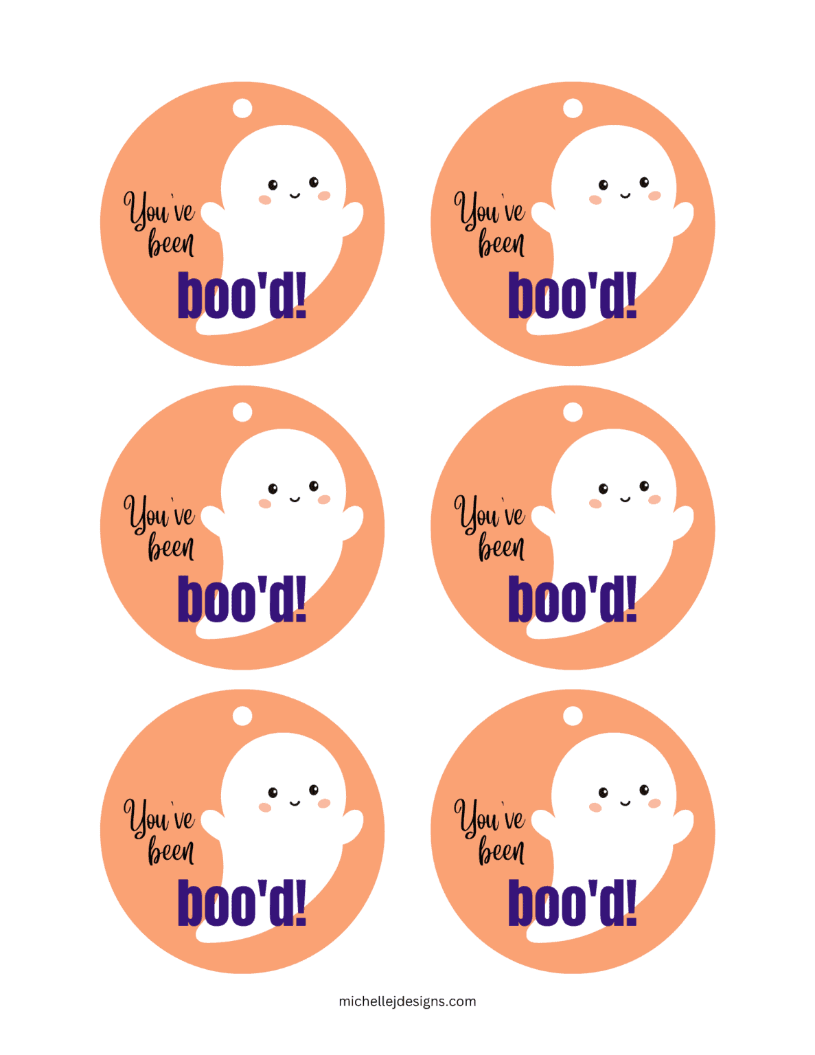 You've Been Boo'd Halloween Printable Tags - Michelle James Designs