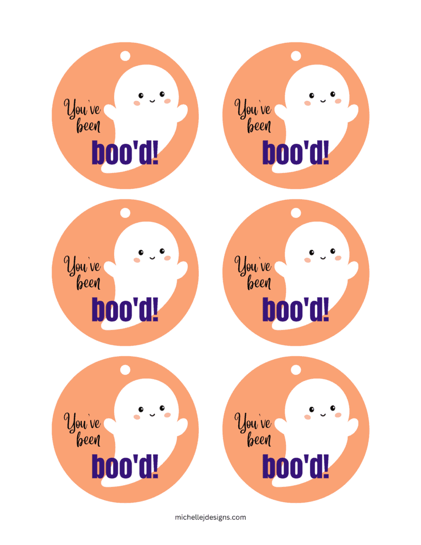 You've Been Boo'd Halloween Printable Tags - Michelle James Designs