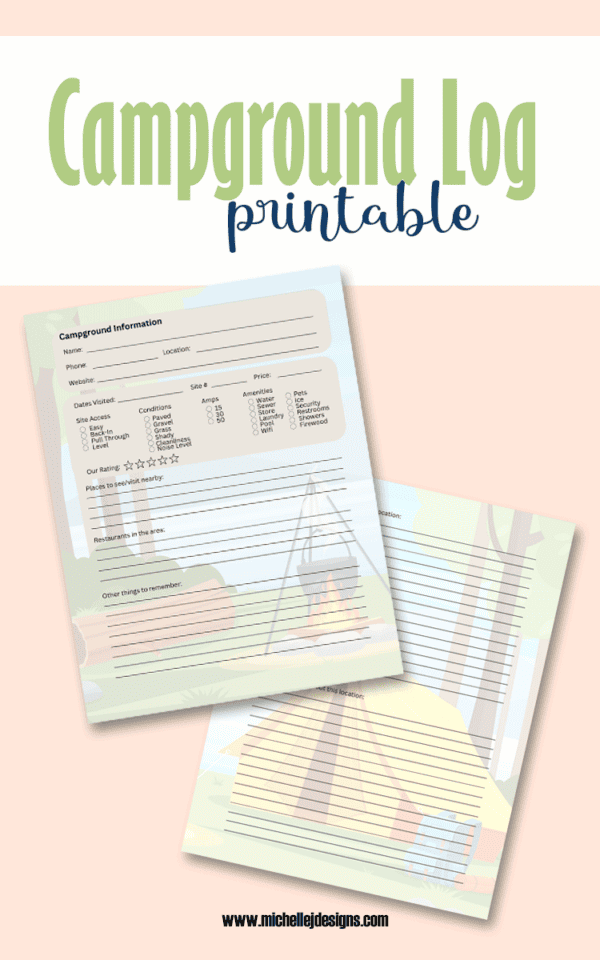 Campground Rating Log: A Printable for Avid Campers - Michelle James ...