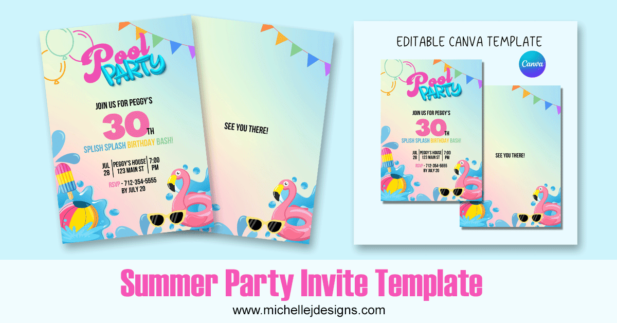 Make a Splash With This Summer Party Invite Template - Michelle James ...