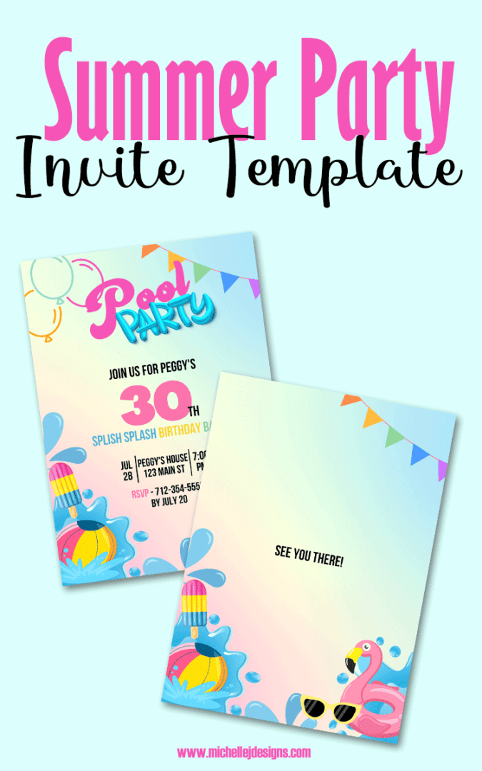 Make a Splash With This Summer Party Invite Template - Michelle James ...