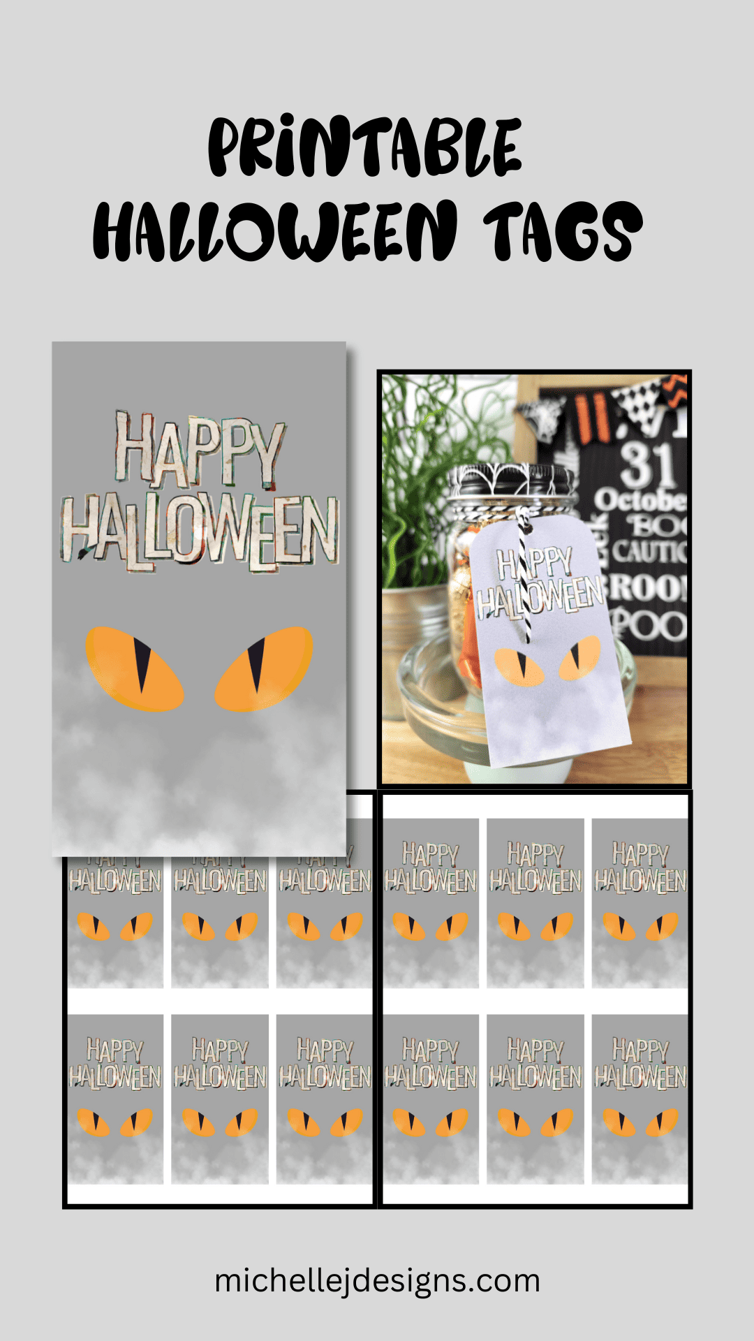 Free Printable Halloween Tags - Michelle James Designs