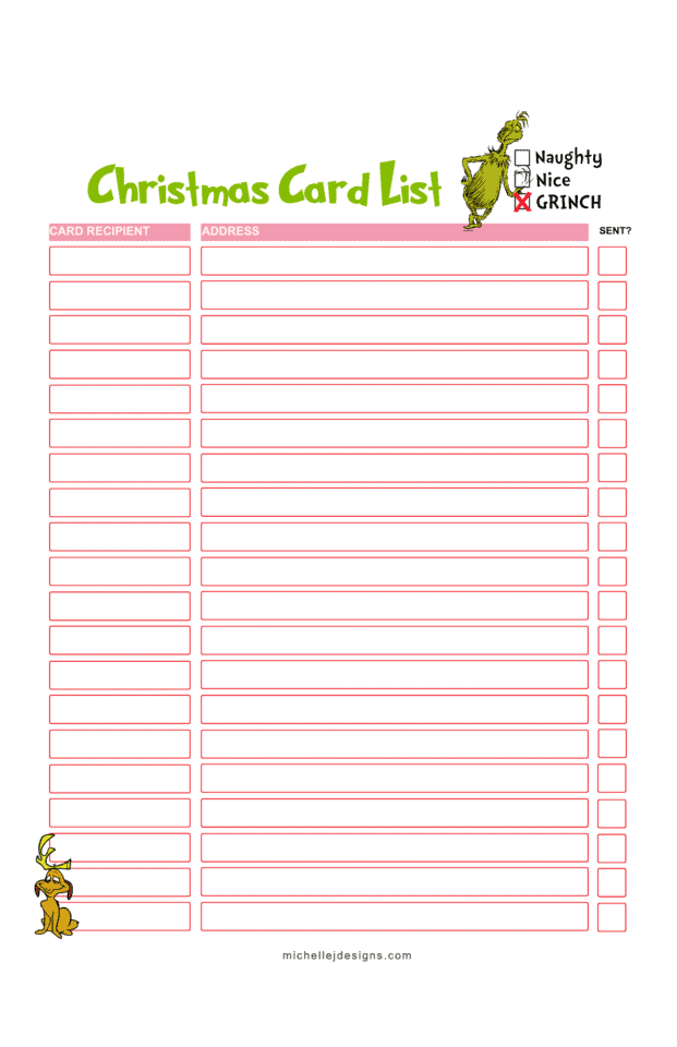 Free Printable Grinch Christmas Planner - Michelle James Designs