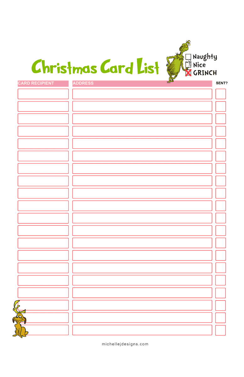 Free Printable Grinch Christmas Planner - Michelle James Designs