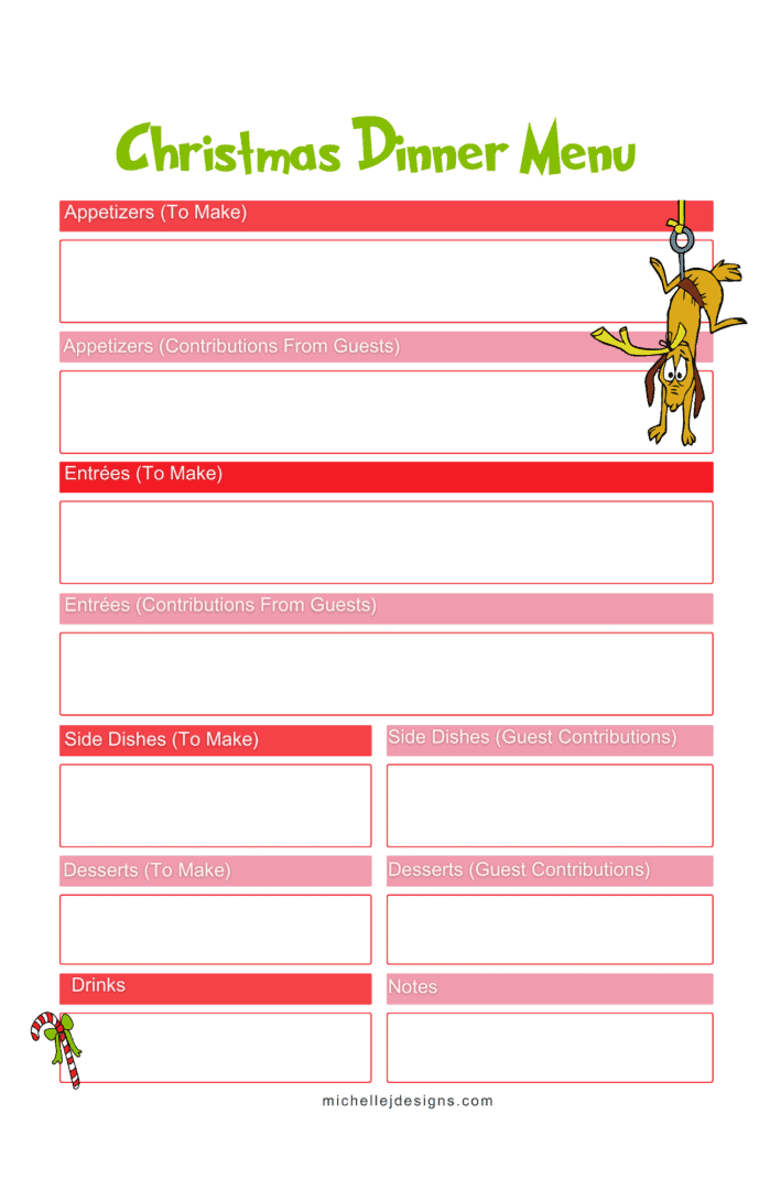 Free Printable Grinch Christmas Planner - Michelle James Designs