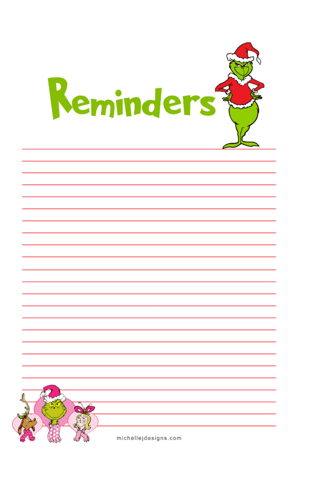 Free Printable Grinch Christmas Planner - Michelle James Designs