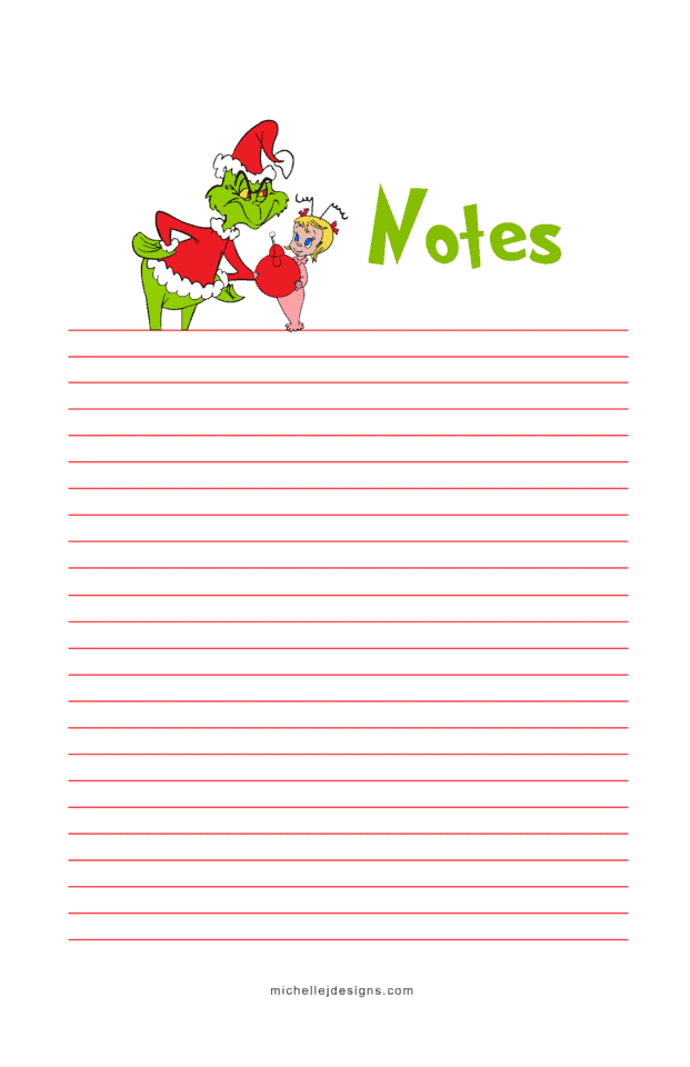 Free Printable Grinch Christmas Planner - Michelle James Designs