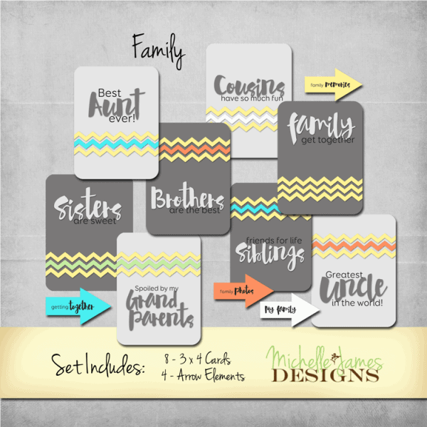 Family Kit - Project Life Pocket Pages - Michelle James Designs